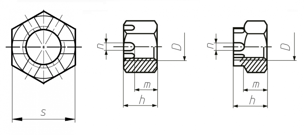 Гайка М10 DIN 935-1 стальная 8 цинк